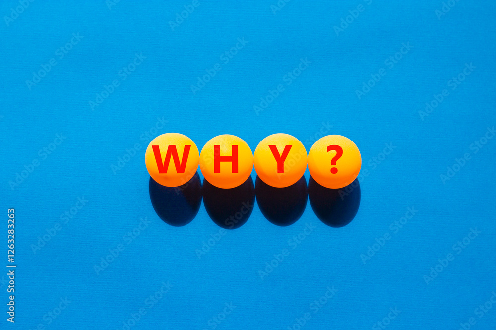 Why question symbol. Concept word Why question on beautiful yellow ping ...
