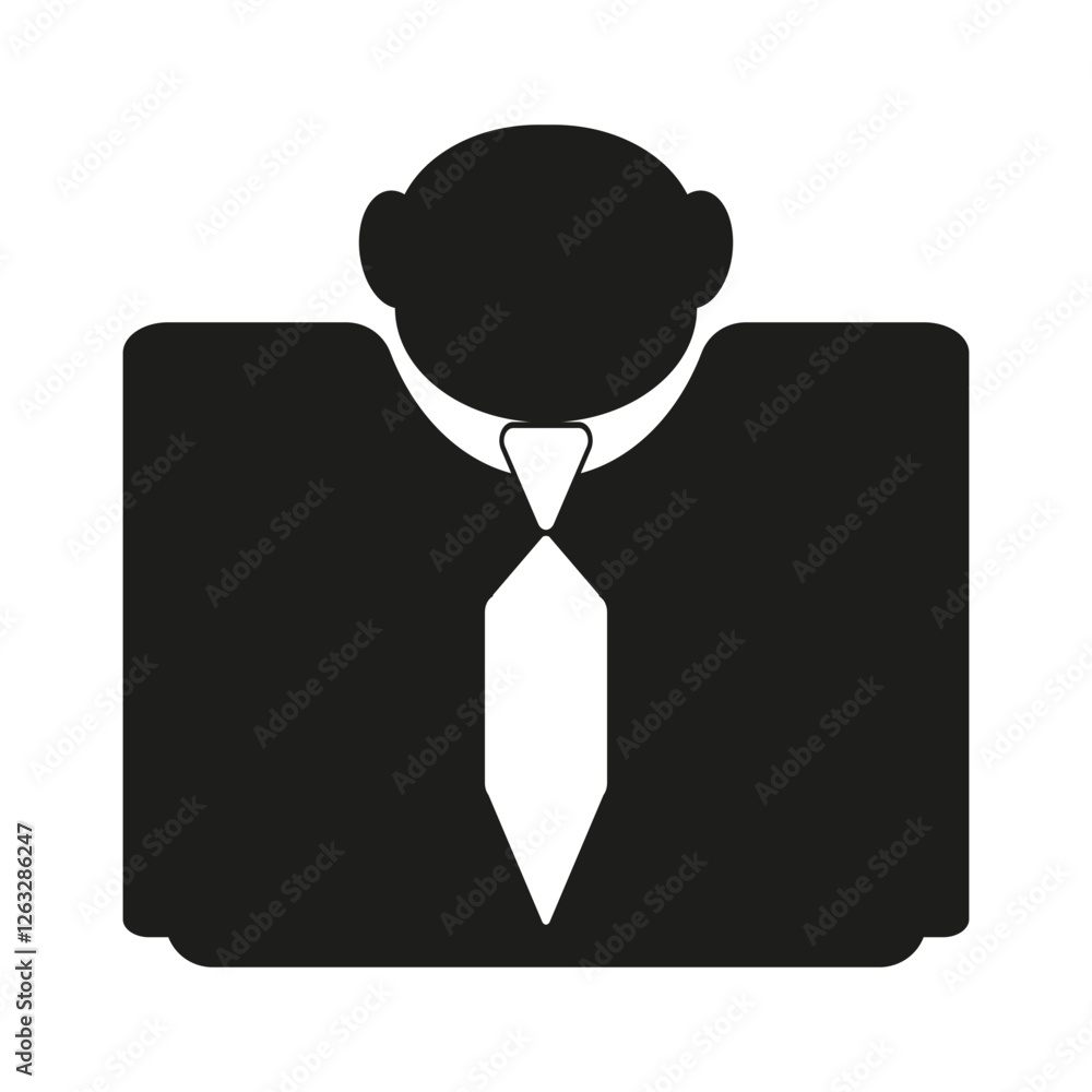 Businessman silhouette icon. Corporate leader symbol. Abstract ...
