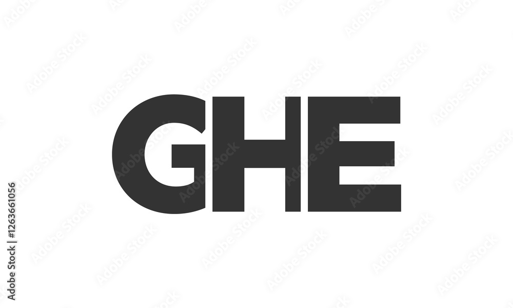 GHE logo design template with strong and modern bold text. Initial ...