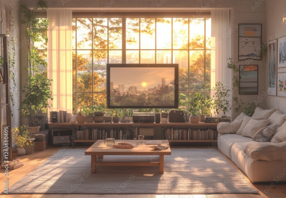 animated virtual backgrounds, stream overlay loop, living room interior ...