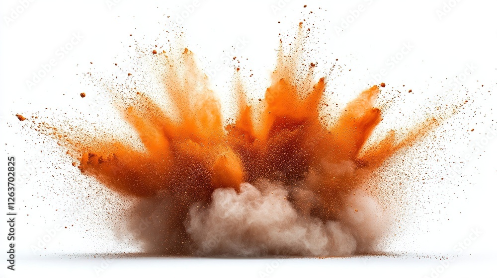 Explosive orange blast studio setup high-speed photography controlled ...