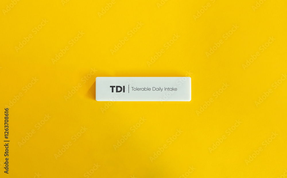 Tolerable Daily Intake (TDI) Concept and Banner. Text on Block Letter ...