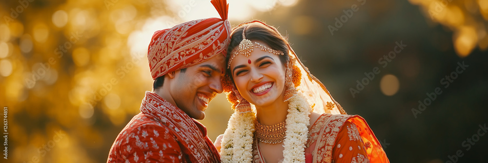 Indian bride and groom at amazing hindu wedding ceremony. Details of traditional indian wedding ...