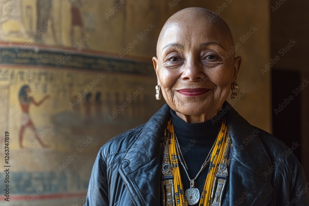 Portrait of a woman in traditional attire in an ancient Egyptian ...