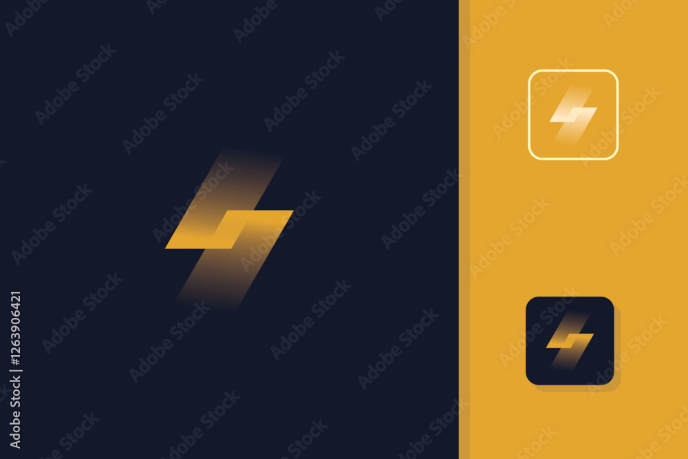 lightning bolt logo design template Stock Vector | Adobe Stock