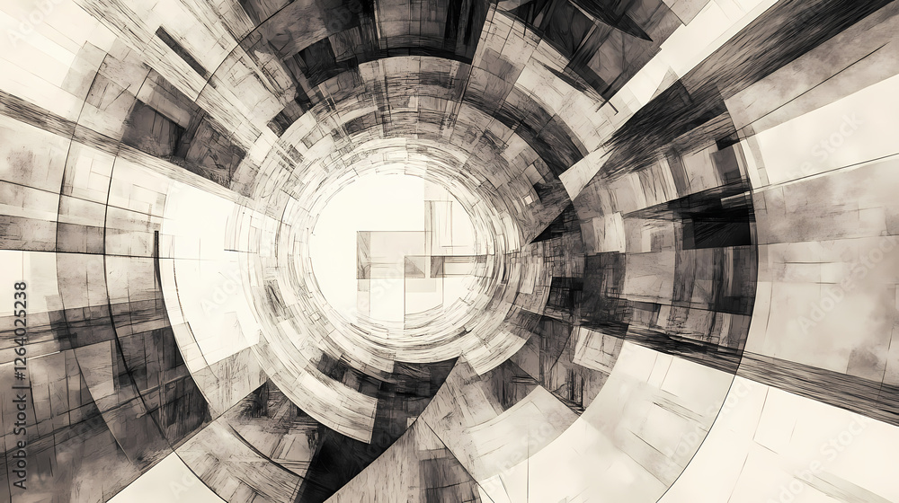 Surreal architectural illusion abstract art drawing conceptual space ...
