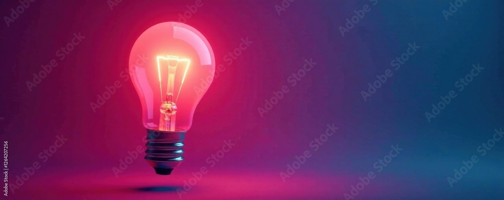 Sleek light bulb with metallic sheen, floating in mid-air, surrounded ...