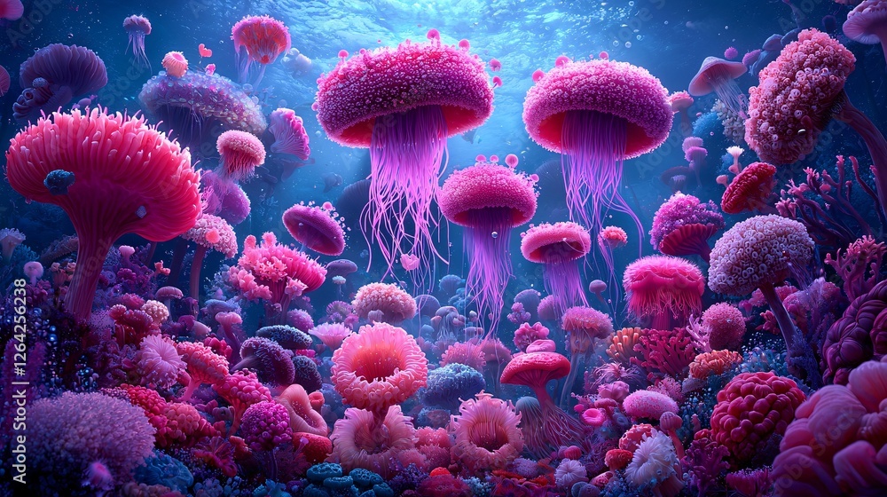 A mysterious underwater world where air bubbles form floating islands ...