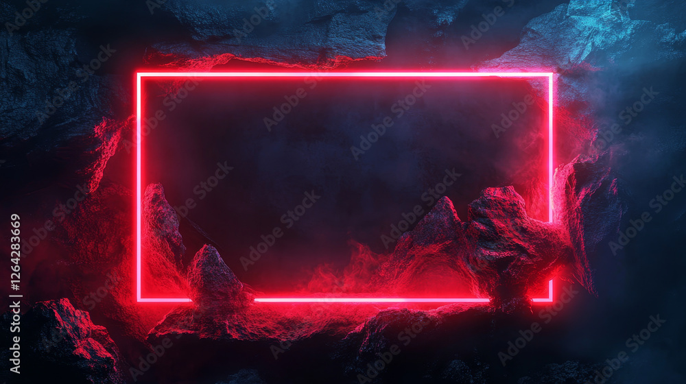 Offline banner red stream template design. Game broadcast media overlay ...