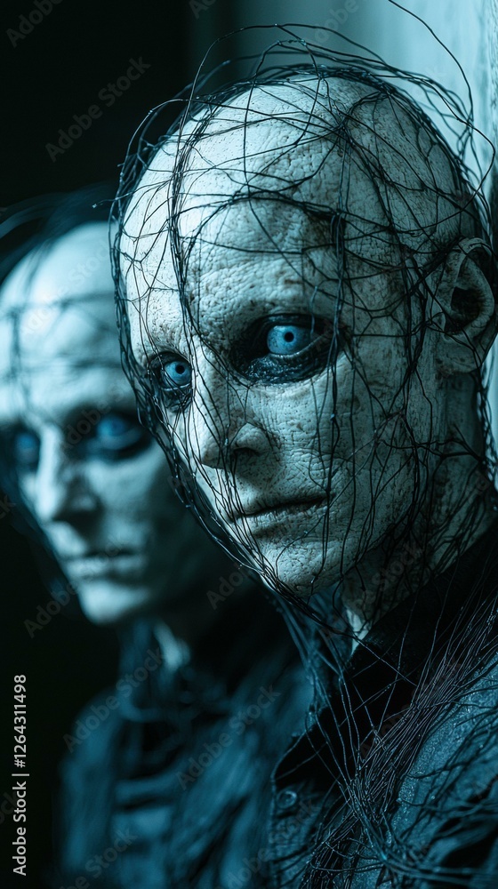 Entangled figures, a study in shadows and texture. AI. Stock ...