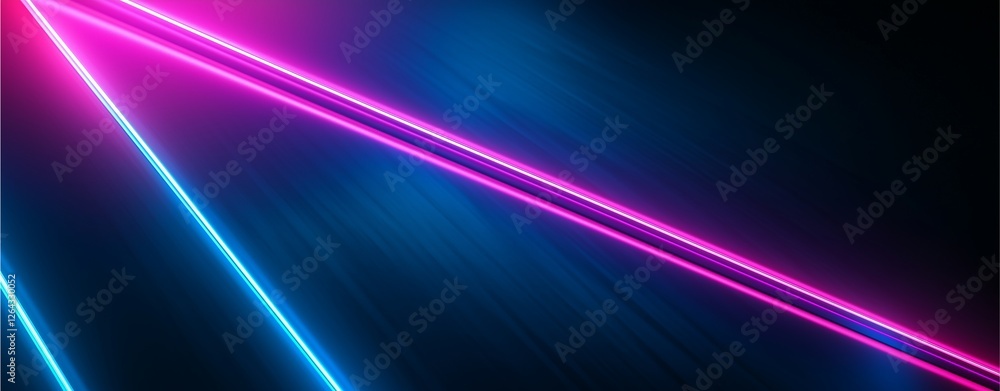 Neon Beams: Two vibrant neon lines in contrasting pink and blue ...