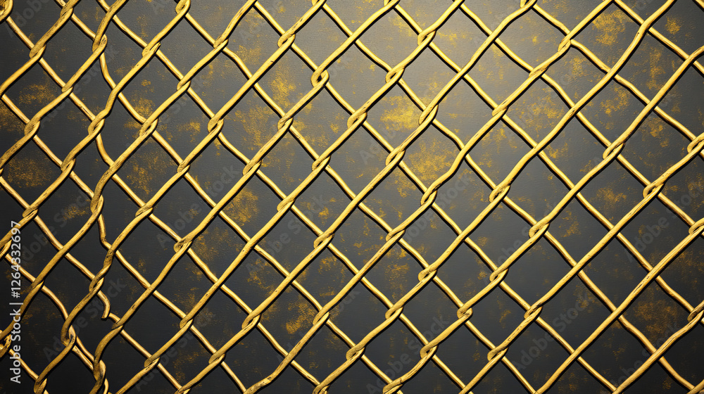 Metal fence mesh, pattern of brass wire grid isolated on transparent ...