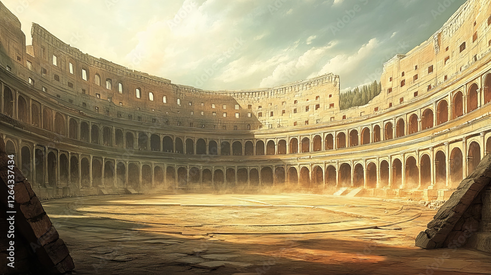 Ilustracja bez tantiem: Ancient roman arena for gladiators fight ...