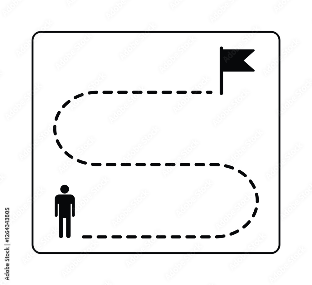 mission path simple icon vector. work goal for corporate target sign ...