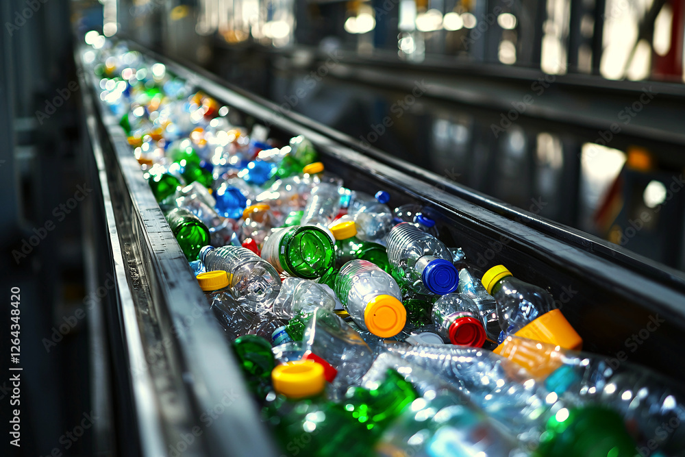 An AI driven waste sorting system operates in a clean recycling ...