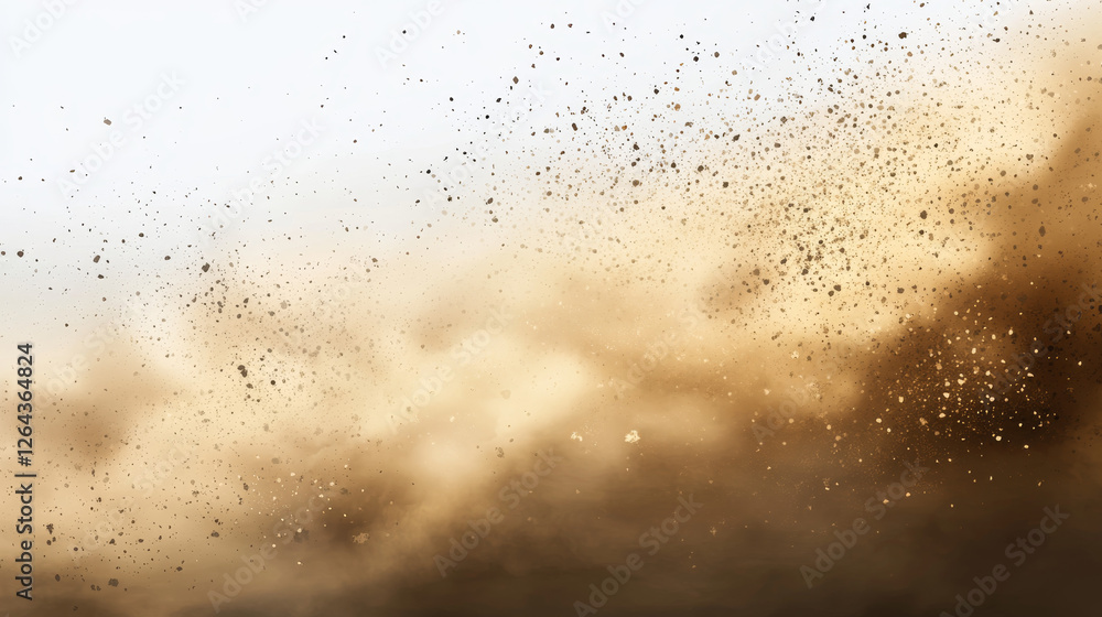 Brown dusty cloud or dry sand flying with a gust of wind, sandstorm ...