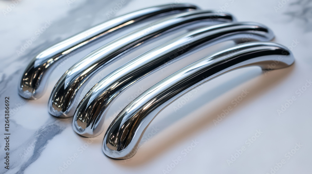 Metal door handles for room interior in office or home. Vector ...