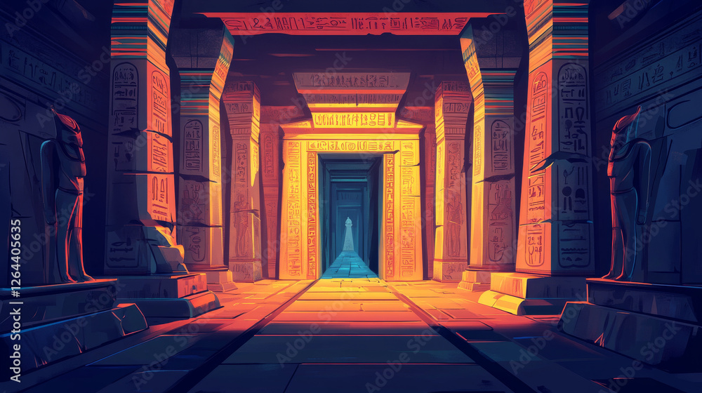 Ancient Egypt tomb of pharaoh cartoons vector illustration. Egyptian ...