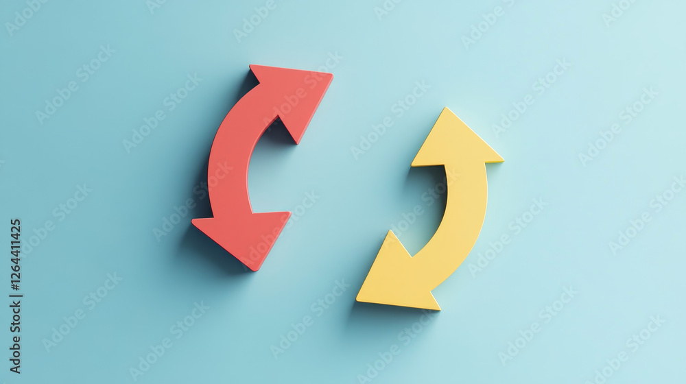 Set of 3 steps arrows in the form of rotation, process, circulation ...