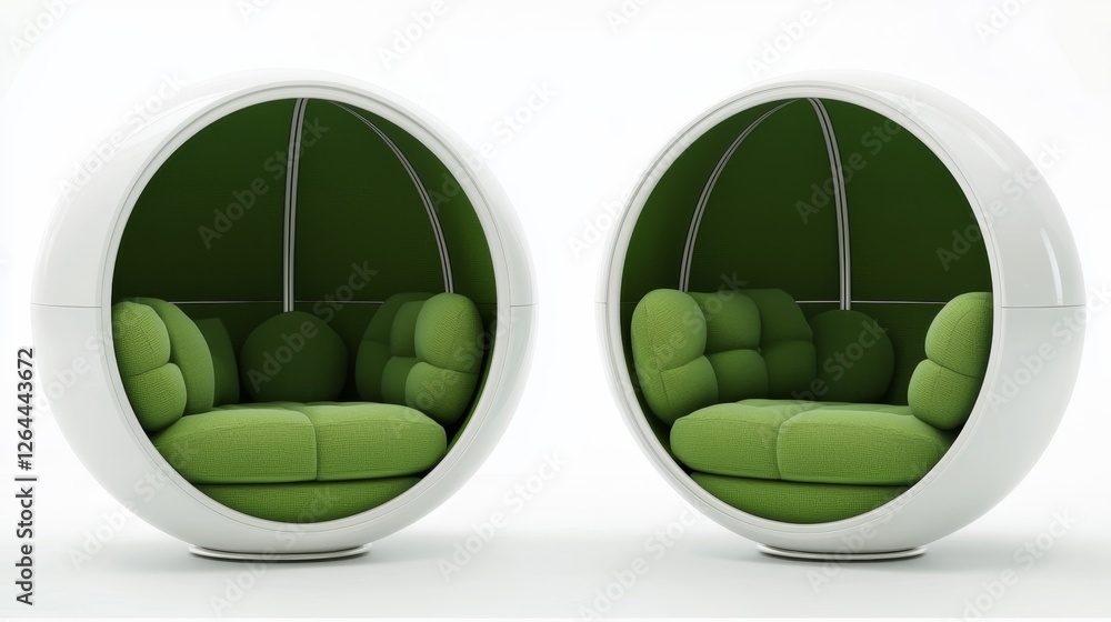 Innovative Hybrid Office Design with Adaptable Green Lounge Seating ...