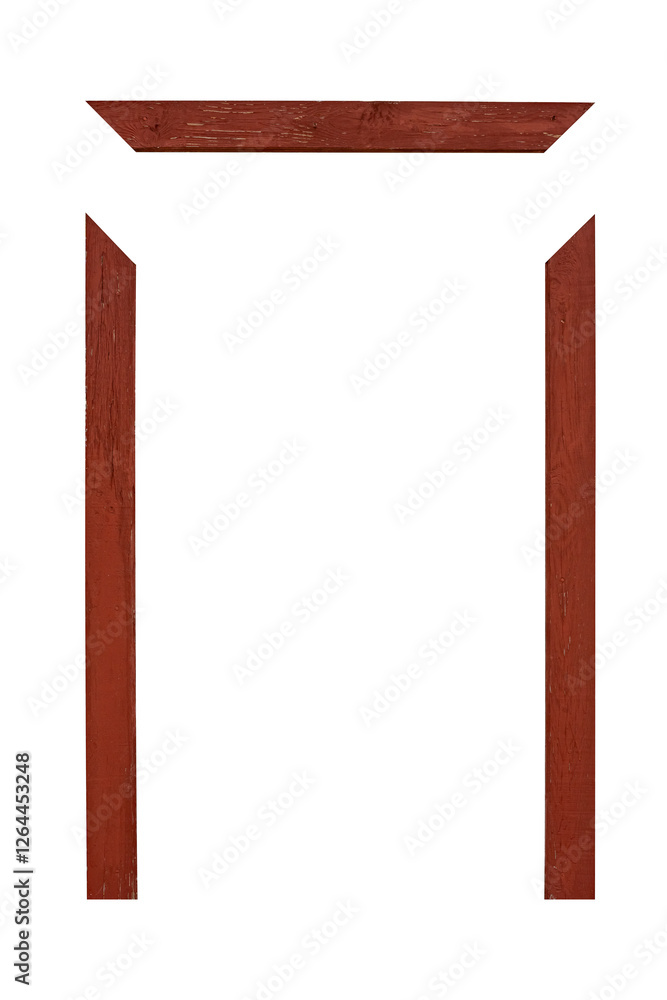 The door frame is divided into 3 boards with edges cut at 45 degrees ...