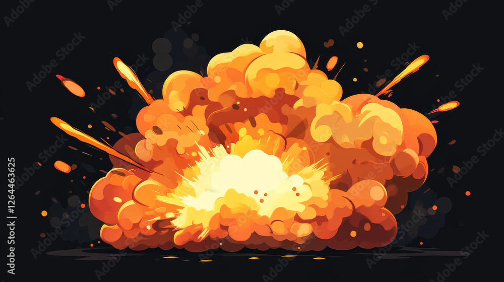 Animation sprite sheet of bomb explosion sequence. Vector 2d cartoon ...