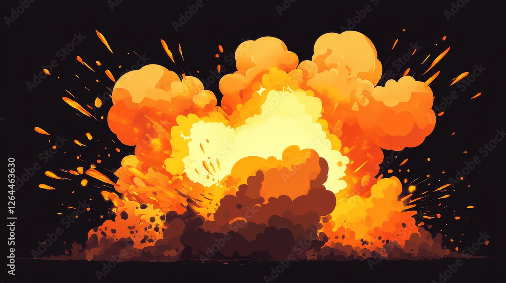 Animation sprite sheet of bomb explosion sequence. Vector 2d cartoon ...