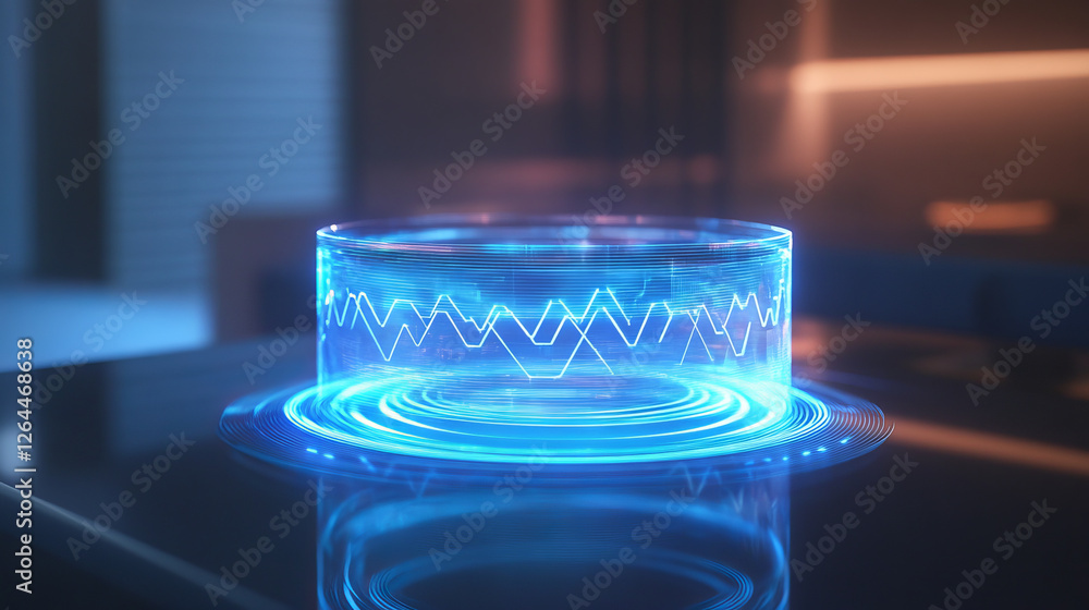 3d wifi wave light effect. Abstract scan radar sensor sound signal ...