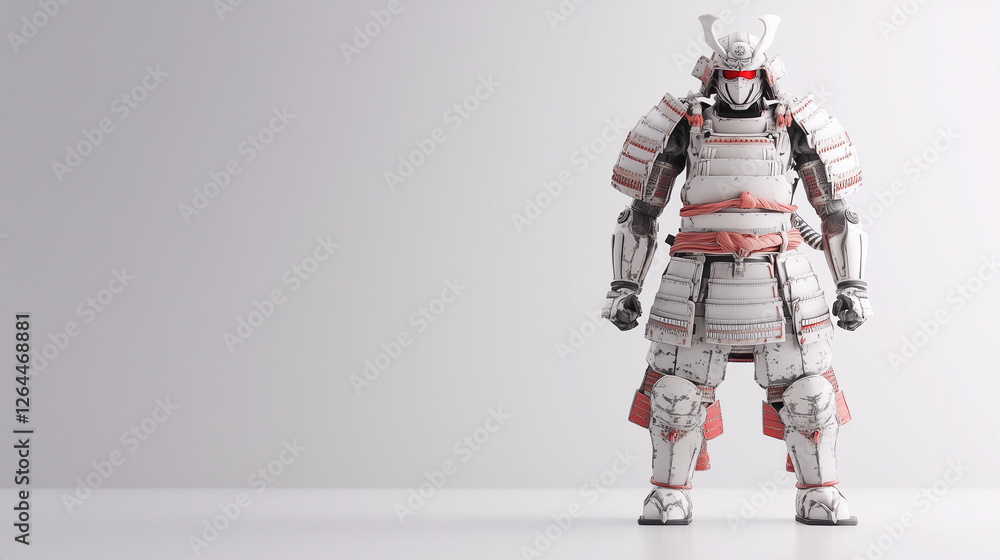 Ilustración de Stock Samurai in White Armor: A solitary samurai warrior ...