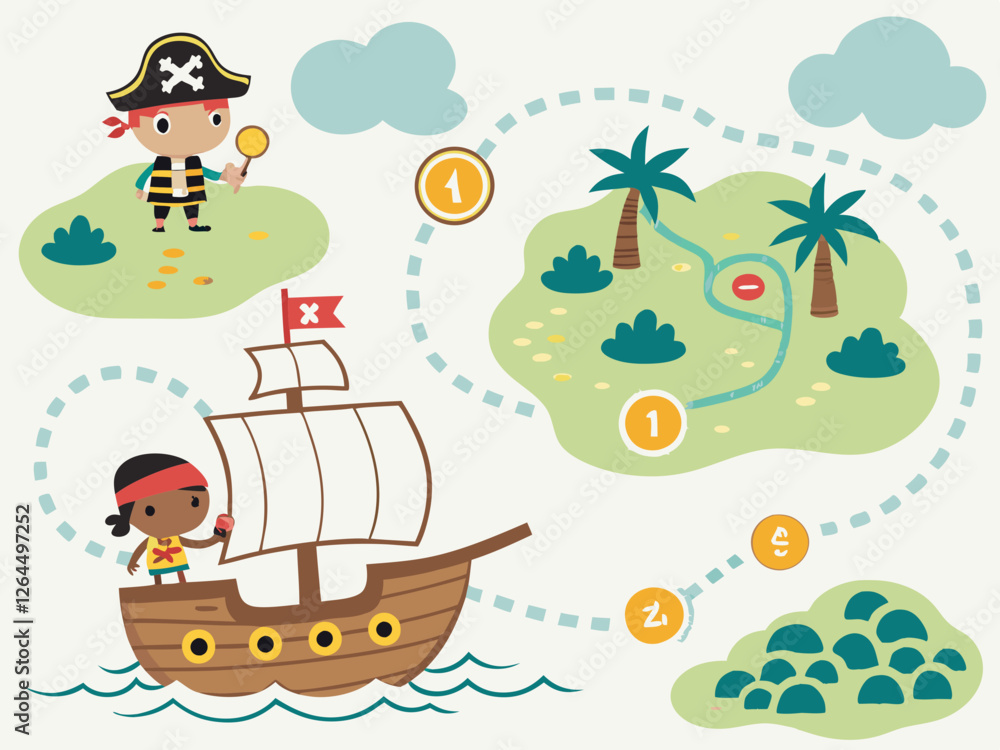 Pirate Treasure Map: Embark on an adventure with this whimsical ...