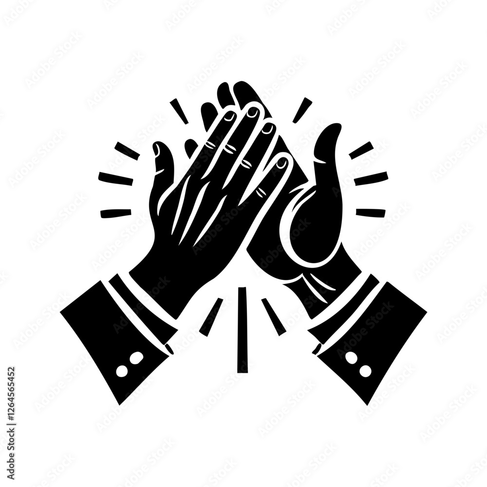 Clapping Hands Icon Symbolizing Applause and Appreciation Stock Vector ...