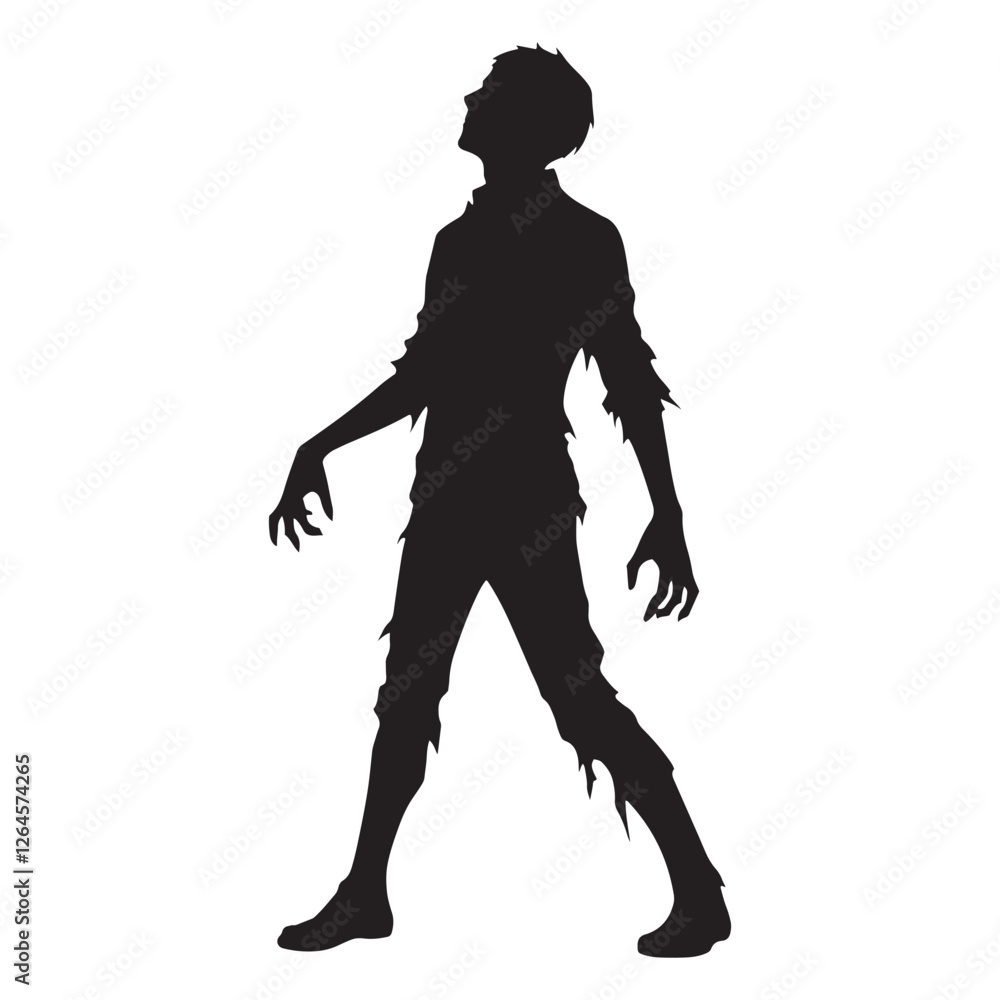 Creeping Zombie silhouette showing a slow and haunting movement ...