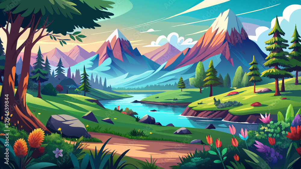 Image vectorielle Stock Most beautiful 4k nature landscape wallpaper ...
