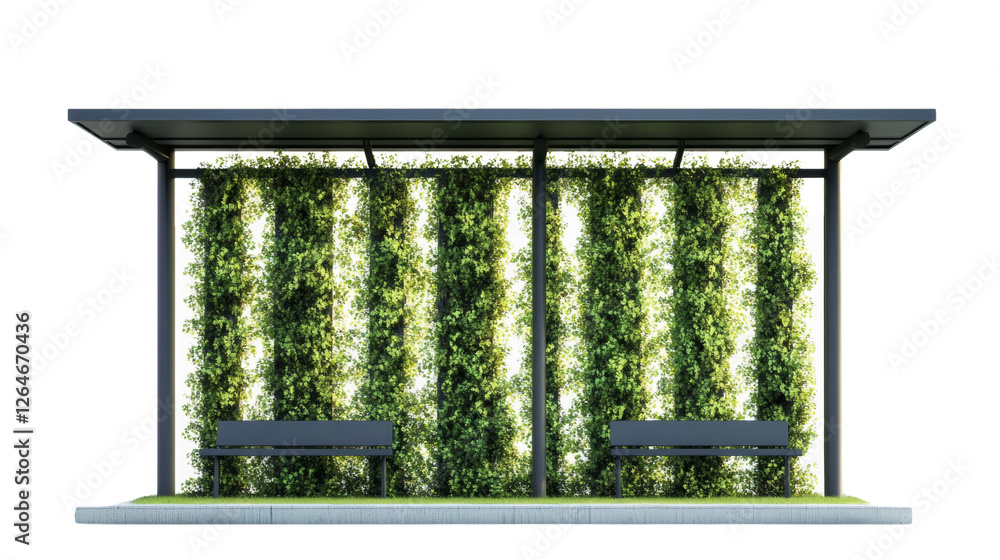 Urban greenery installation city bus stop architectural design modern ...