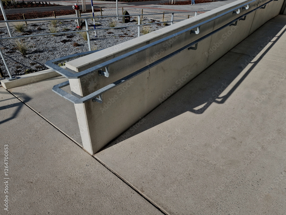 wheelchair ramp and stairs on the other side. height differences are ...