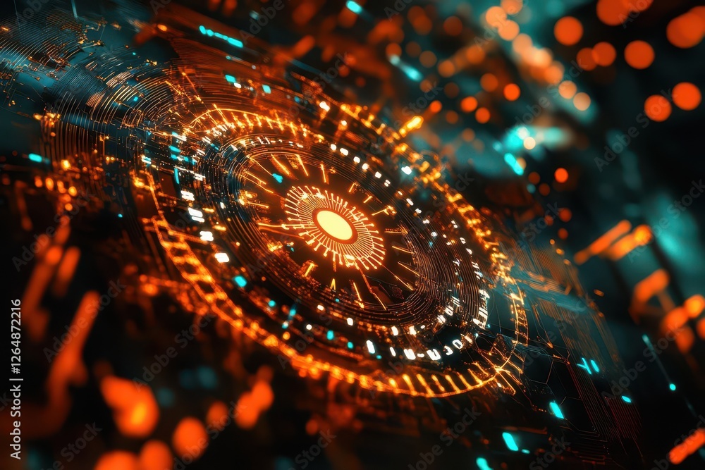 modern tech interpretation of indian flag with circuit board patterns ...