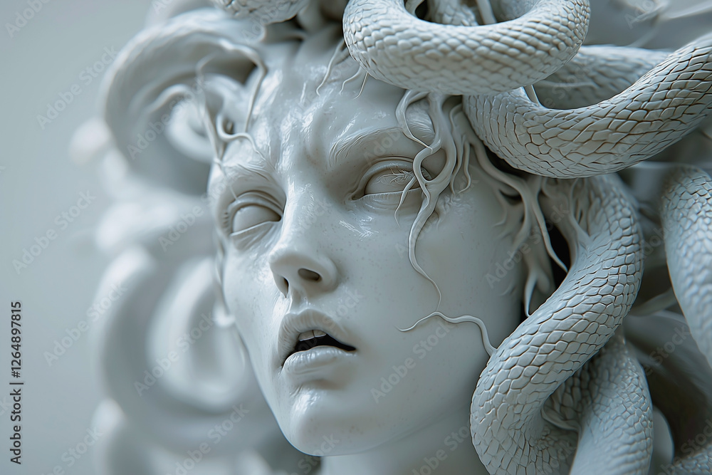 Stock-Foto „Close up Gorgon Medusa. She was a victim of cruelty and ...
