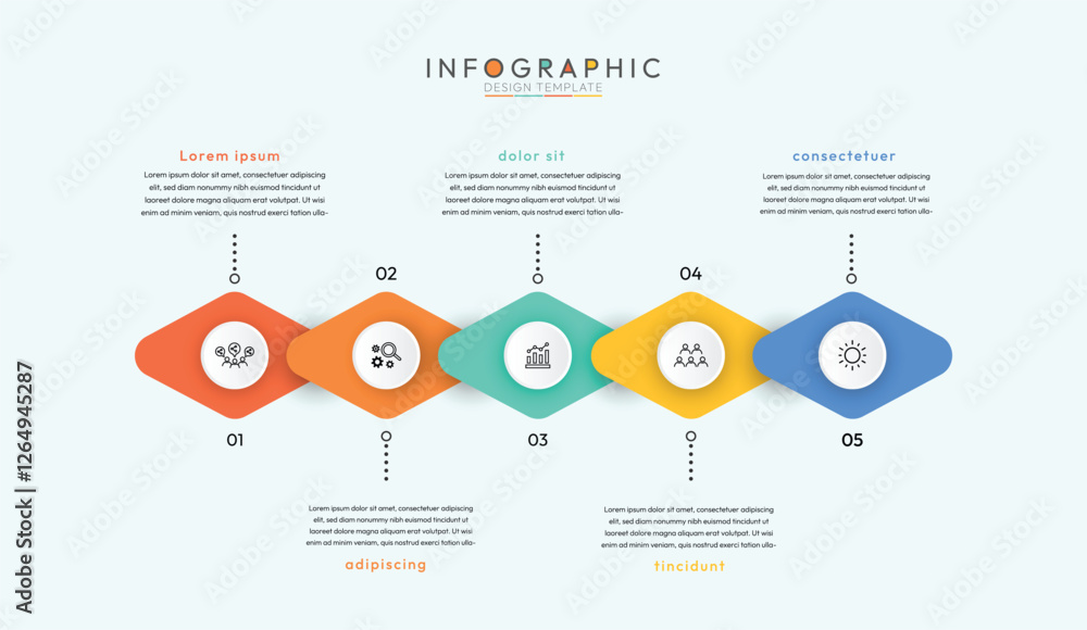 5 Steps Infographic with Icons, clean and modern infographic template ...