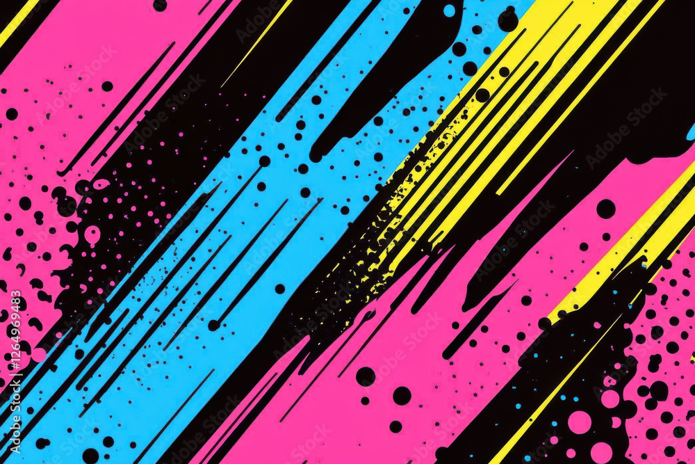Experience a burst of color with this retro 90s pop art illustration ...