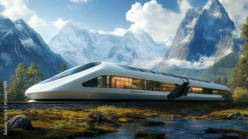 high-speed train using magnetic levitation and renewable energy Stock ...