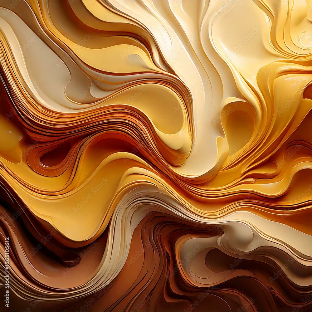 melting shapes with a 3D, liquid-like texture. Soft light and an ...