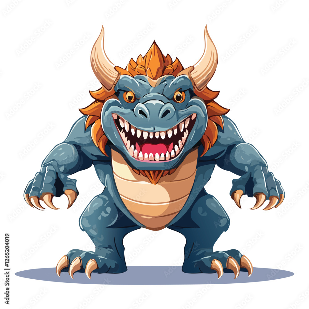 Monster Kaiju design cartoon illustration on a white background ...