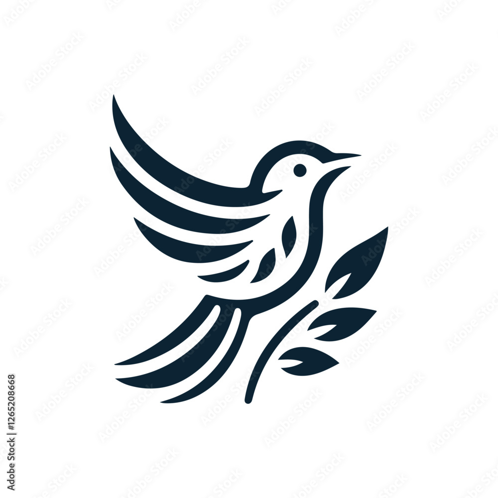 bird line art icon logo vector design, modern logo pictogram design of ...