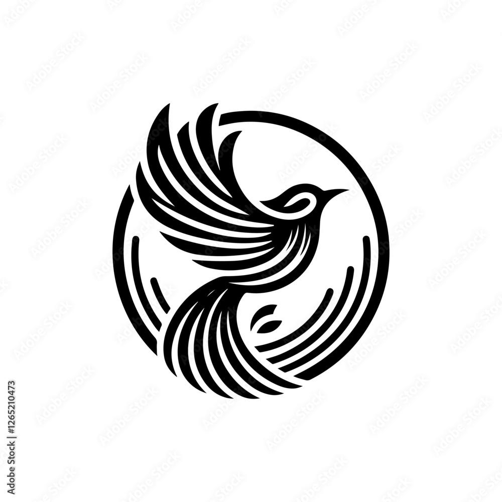 bird line art icon logo vector design, modern logo pictogram design of ...
