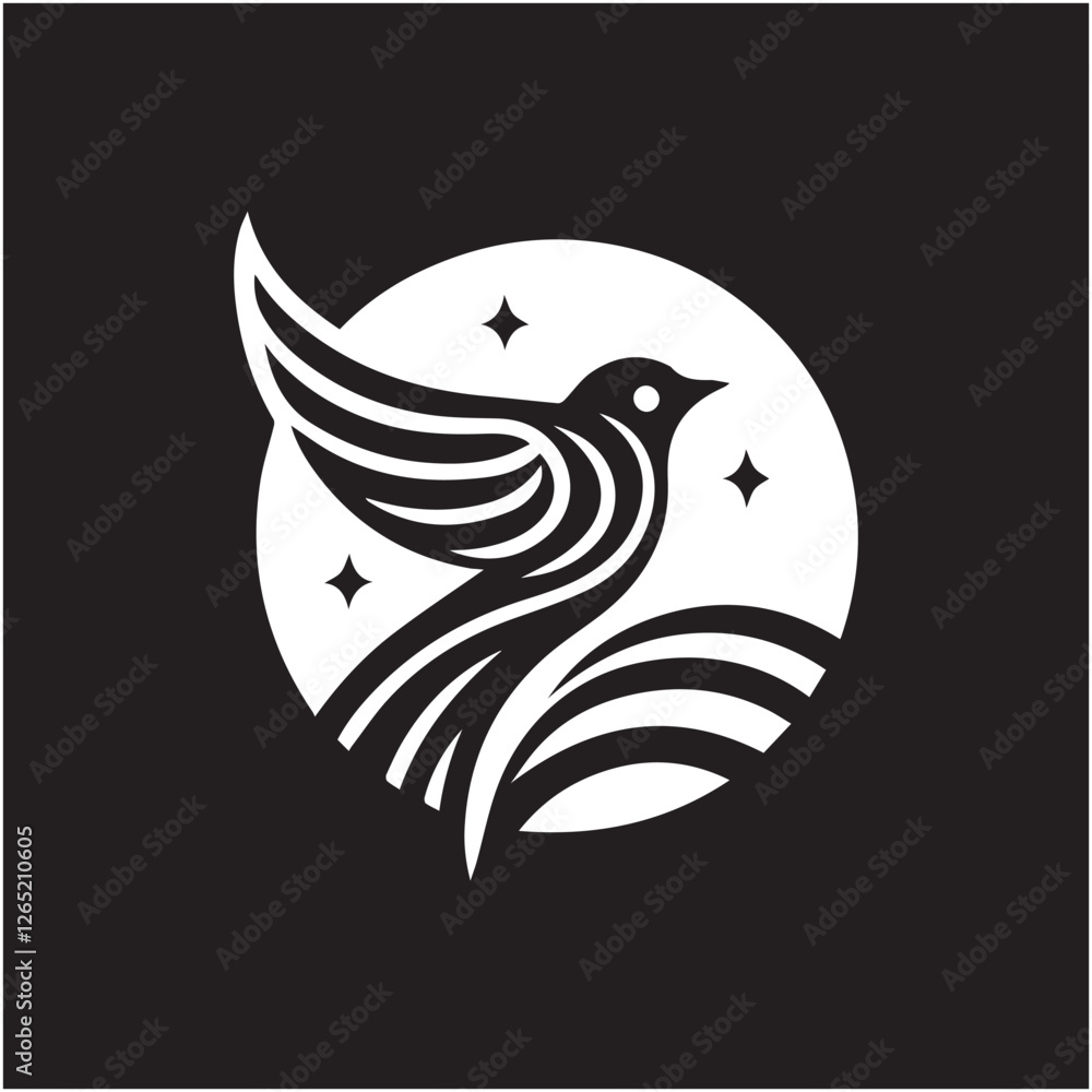 bird line art icon logo vector design, modern logo pictogram design of ...