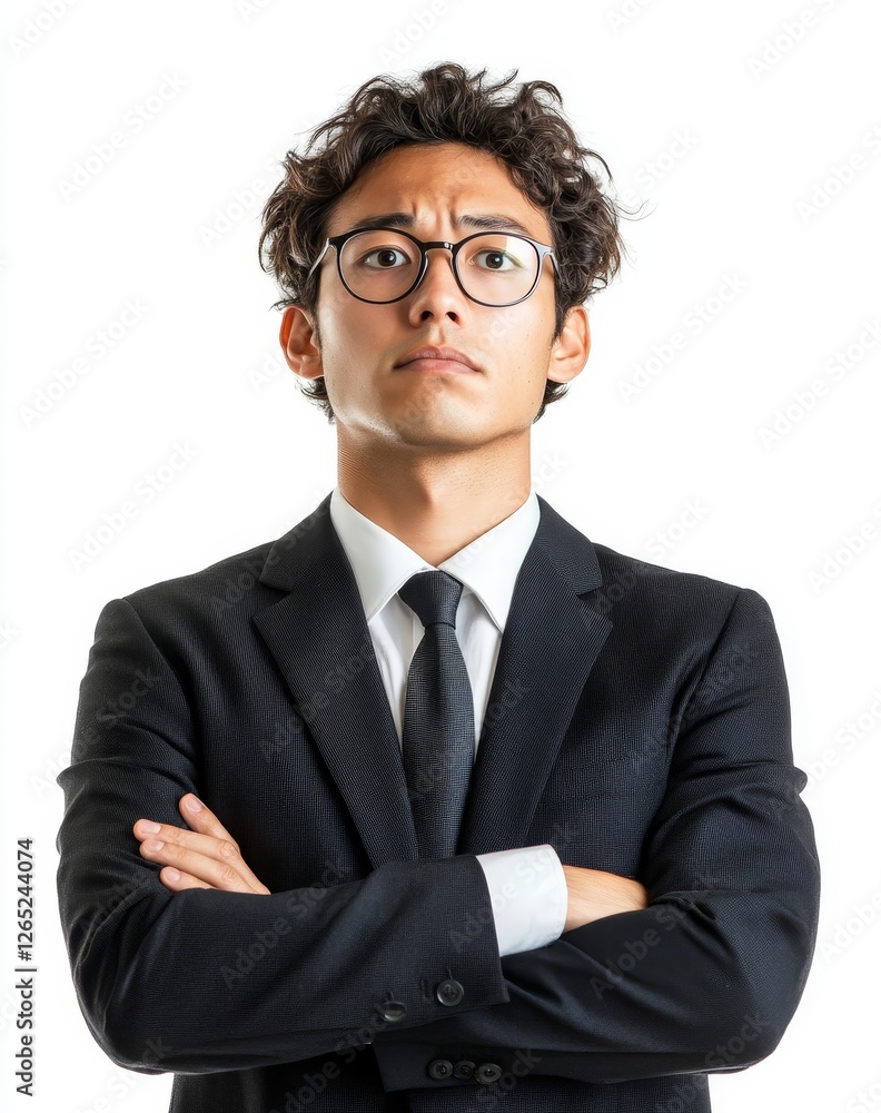 Young Japanese businessman in formal wear portrait of confident ...
