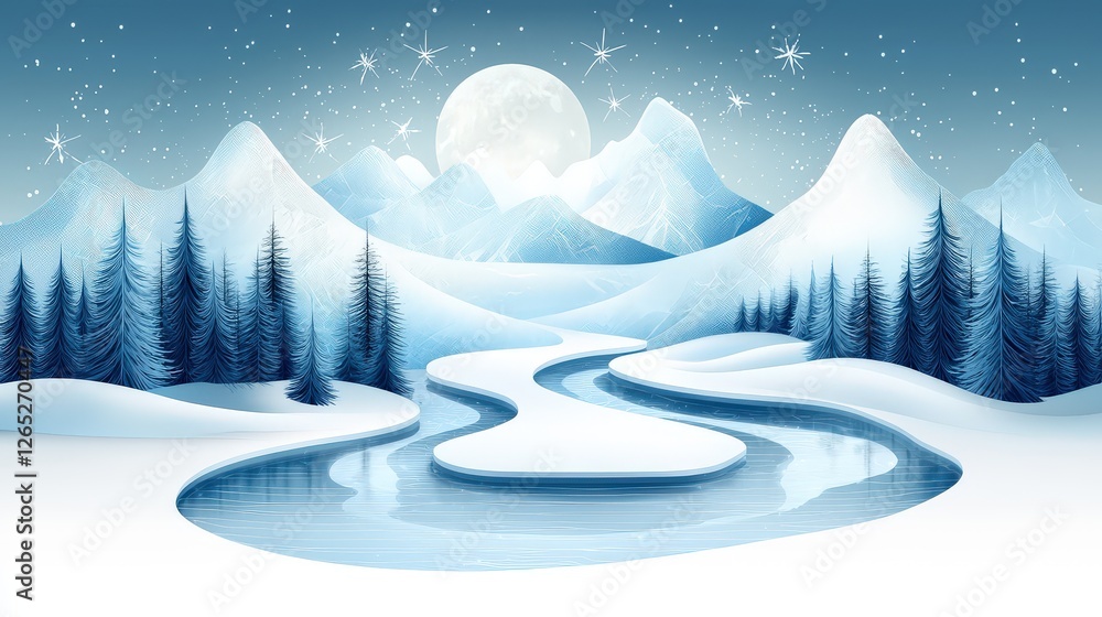 Flat vibrant design for World Water Day 2025 showing a glacier with a ...