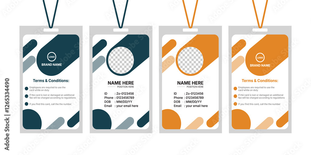 professional corporate id card template, clean id card design with ...