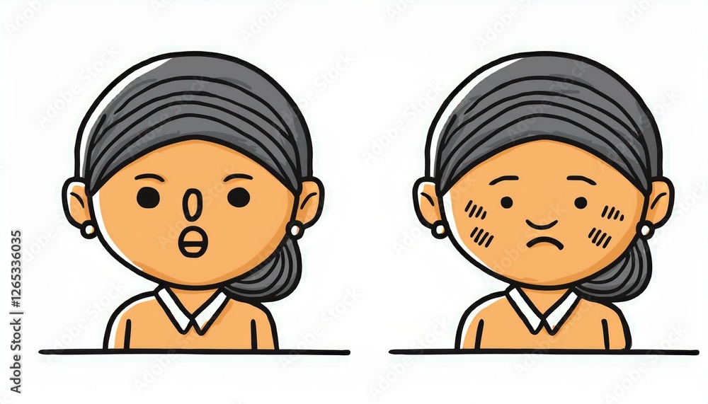 Set of Emoji face icon for customer emotion. Hand drawn sketch style ...