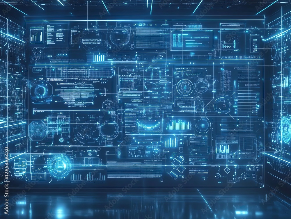 Optimized Operation Solutions shown as a minimalist blueprintstyle ...